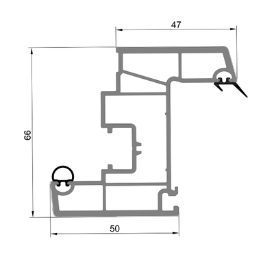 66mm PVC inward window sash profile - Jinan Lumei Construction Material ...